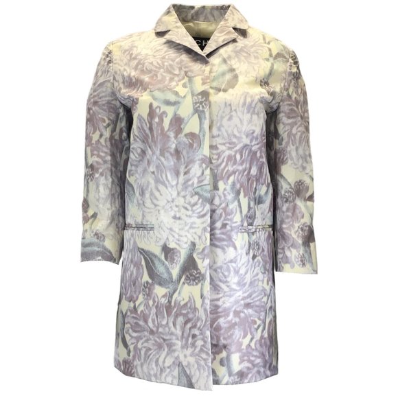 Rochas | Jackets & Coats | Rochas Lilac Ivory Blue Silk Organza Jacket ...